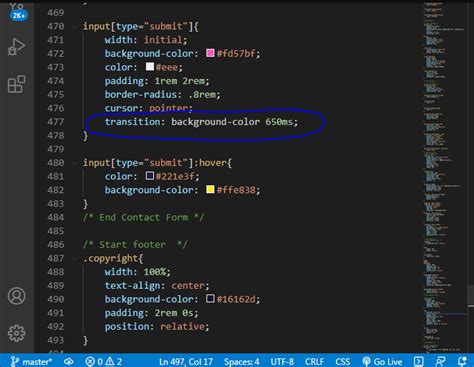 Css Vs Code Transitionbackground Color Not Working Stack Overflow