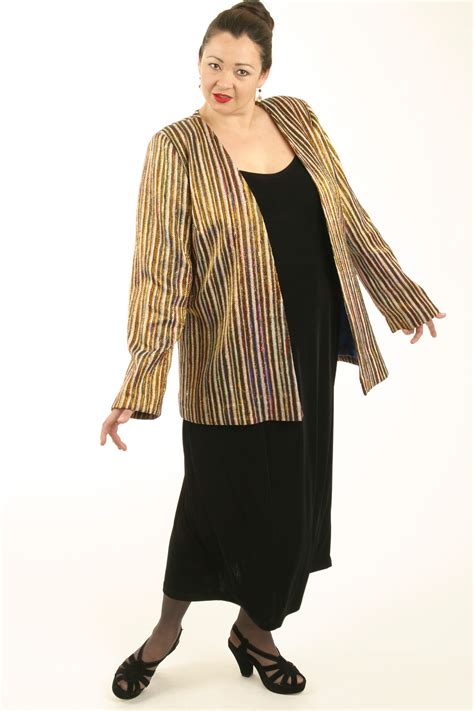 Plus Size Special Occasion Blazer Jacket Raw Silk Amethyst Lapis