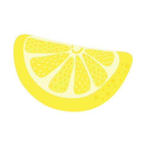 Fresh Lemon Illustration Isolated In White Background Lemon Slice