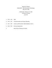 0 Agenda For Week04 1 Docx Agenda For Week 4 BUS CMPS 200