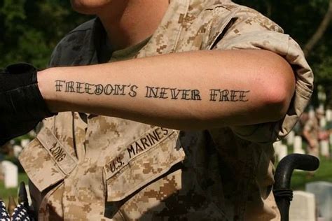 Freedoms Never Free Usmc Military Tattoos Army Tattoos Tattoos