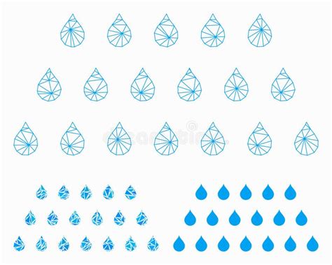 Rain Drops Vector Mesh 2d Model And Triangle Mosaic Icon Stock Vector Illustration Of
