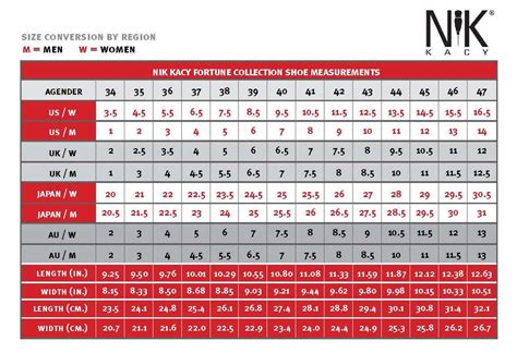 Unisex Shoe Size Conversion Chart