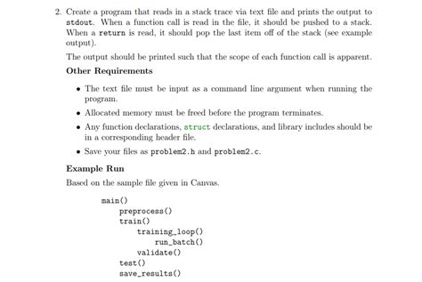 Solved Create A Program That Reads In A Stack Trace Via Chegg