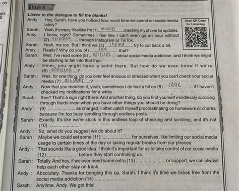 On Task 6 Listen To The Dialogue To Fill The StudyX