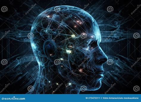 Artificial Intelligence Or Neuroscience Technology Generative Ai Stock Illustration