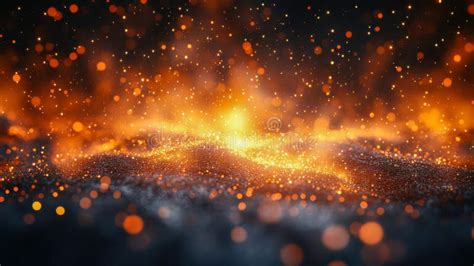 abstract image of glowing orange particles creating a warm and dynamic
