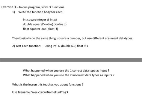 Solved In One Program Write 3 Functions Write The