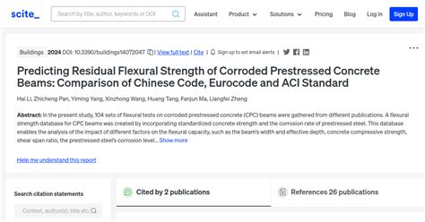 Citation Report Predicting Residual Flexural Strength Of Corroded Prestressed Concrete Beams