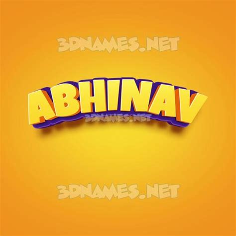 Preview Of Orange Toon 3d Name For Abhinav