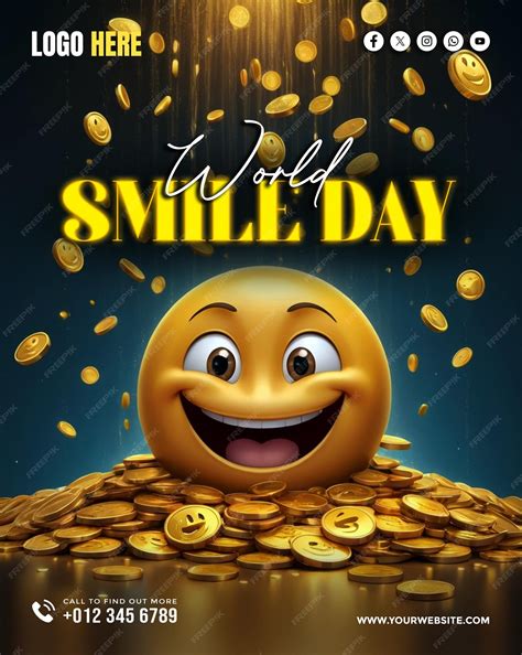 A Poster For The Movie Quot Smile Smile Quot With Gold Coins Premium