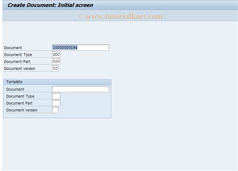 CV SAP Tcode Create Document Info Record