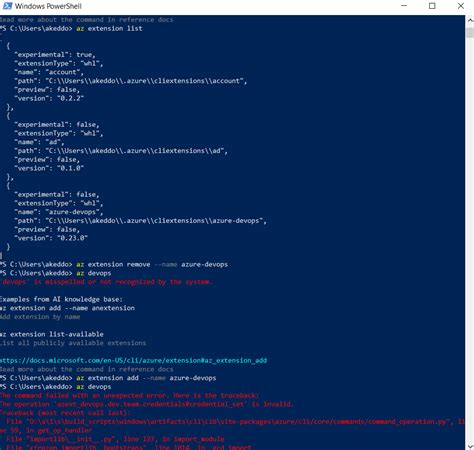 az devops command throw an exception · issue 21560 · azure azure cli · github