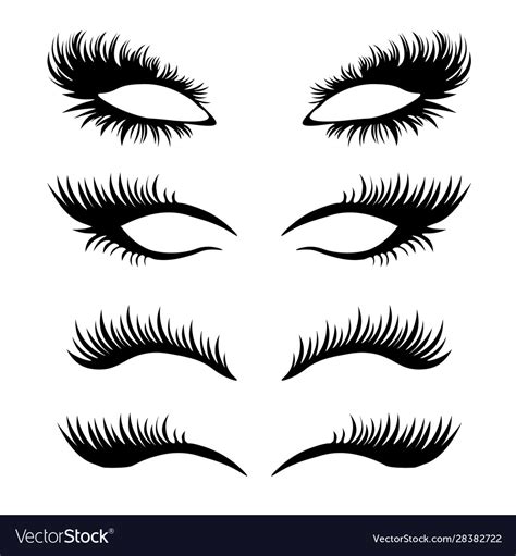 Lashes Set False Eyelashes Collection Royalty Free Vector
