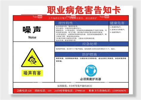 噪声职业病危害告知卡展板素材模板下载 图巨人