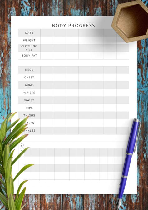 Download Printable Body Progress Template PDF