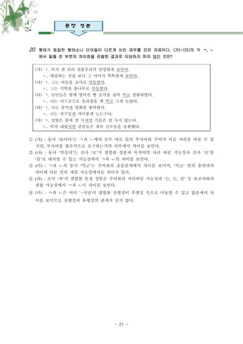 국어 문법 정리 문장 성분문장 어절 구 절 서술어 주어 목적어 보어 부사어 관형어