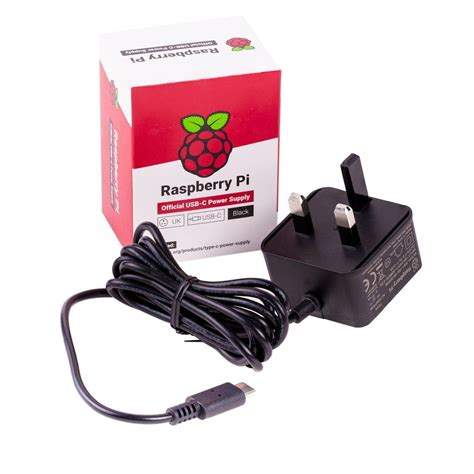 Officiel Raspberry Pi Usb C Strømforsyning Uk 5v 3a Sort