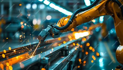 Robotic Arms Assembling Cars In A Hightech Factory Advanced Automation