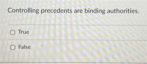 Solved Controlling Precedents Are Binding
