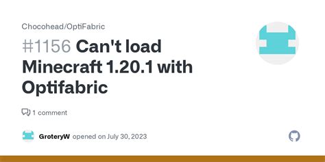 Cant Load Minecraft 1201 With Optifabric · Issue 1156 · Chocohead