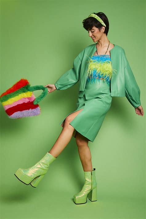 Jayley Green Faux Leather Jacket Wholesale From Jayley Collection Uk