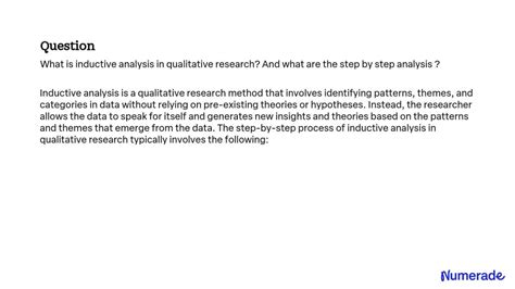 solved what is inductive analysis in qualitative research and what