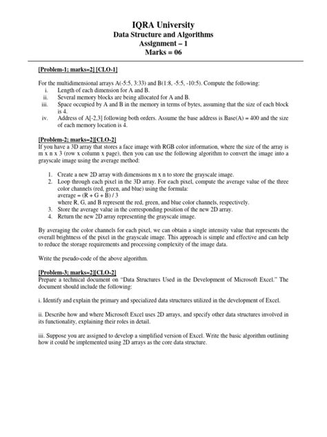 Data Structures And Algorithms Assignment Pdf