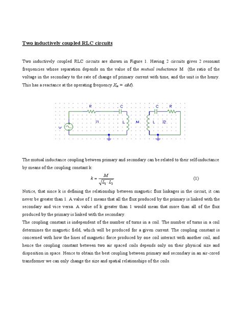 Two Inductively Coupled Rlc Circuits Pdf