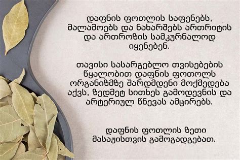 ღმერთების საკვები რატომ უნდა წუწნოთ დღეში 1 დაფნის ფოთოლი რჩევები ვივიენისგან