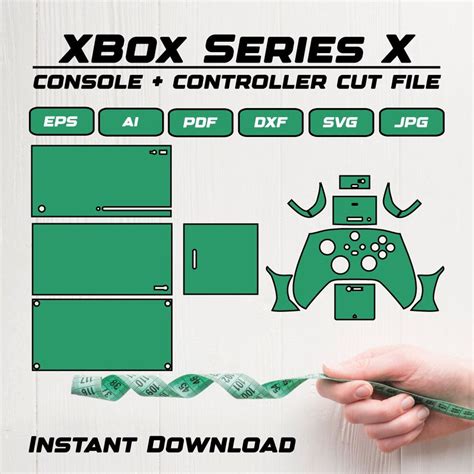 Xbox Series X Console And Controller Cut Template Xbox Skin Cutting Template Ai Dxf Svg