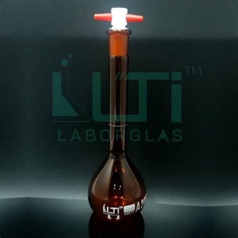 3140 Amber Volumetric Flasks Class A With Ptfe Din Iso