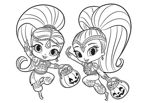 Shimmer And Shine On Halloween Coloring Page Download Print Or Color