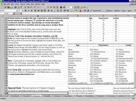 Free Microsoft Excel Instructions For Calculating Statistics With Excel Followed By Doing A One