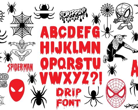70 Spider Font Svg Bundle Spider Alphabet Svg Spider Font Spider Web