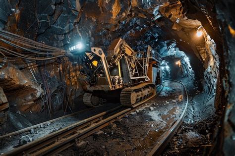 Premium Photo Futuristic Robots In A Futuristic Mining Operation Generative Ai