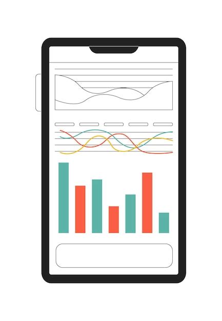 Premium Vector Smartphone Screen With Diagram Monochrome Flat Vector