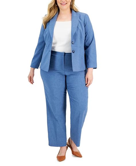 Le Suit Plus Size Seamed Two Button Pantsuit Macys