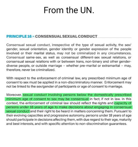 From The Un Principle 16 Consensual Sexual Conduct Consensual Sexual Conduct Irrespective Of
