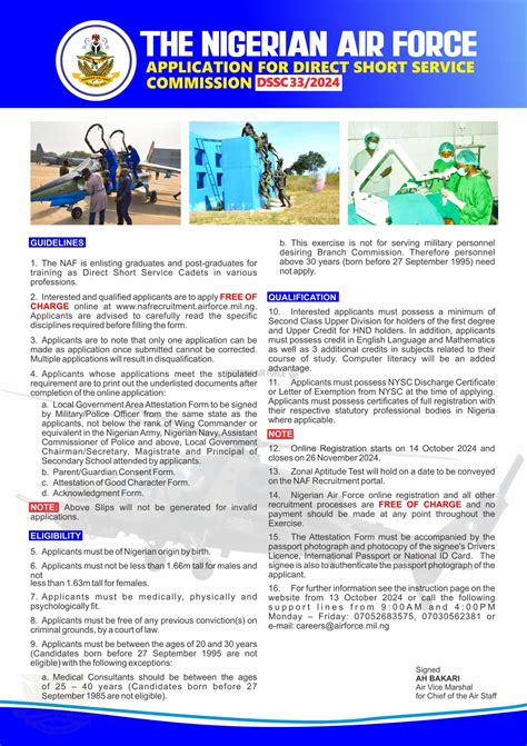 Nigerian Air Force Application For Direct Short Service Commission Dssc 23 20242024