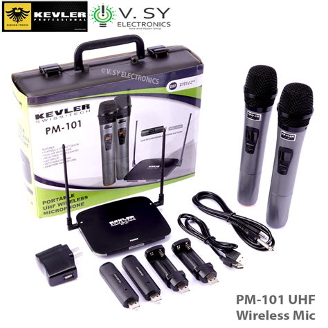 Original 2024 Kevler Pm 101 Portable Uhf Wireless Microphone Mic Usb Rechargeable Battery Pm101