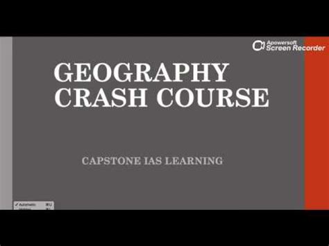 Geography Overview Prelims Crash Course Video Lecture UPSC