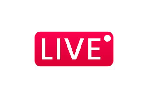 라이브 스트리밍 아이콘입니다 방송 라이브스트림 또는 온라인 스트림을 위한 버튼입니다 Tv 온라인 채널 라이브 속보 소셜 미디어에