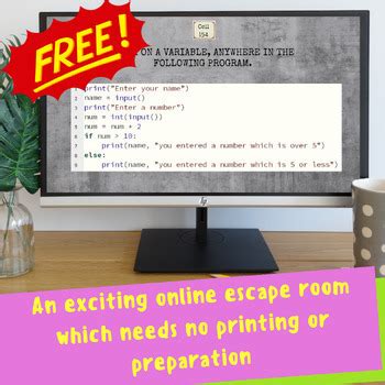 Introduction To Python Programming Escape Room By Nichola Wilkin