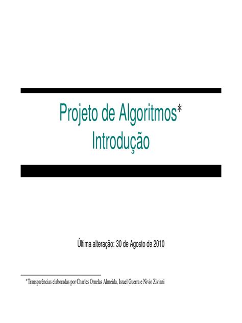 Projeto De Algoritmos Em C Nivio Ziviani Pdf Algoritmos Complexidade Do Tempo