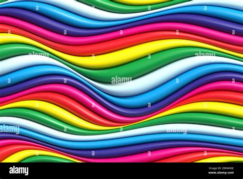 Wave Of Optical Illusion Abstract Multicolored 3d Illustrations