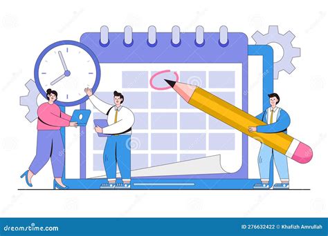 business tasks scheduling on a week concept business people characters