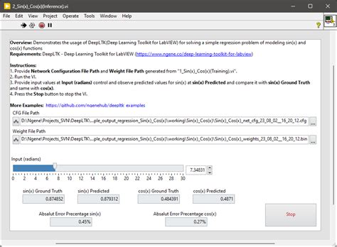 DeepLTK Tutorial Multi Output Non Linear Regression Sin X Cos X DeepLTK