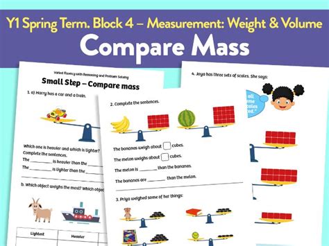 Y1 Spring Term Block 4 Measurement Weight And Volume Compare Mass Teaching Resources