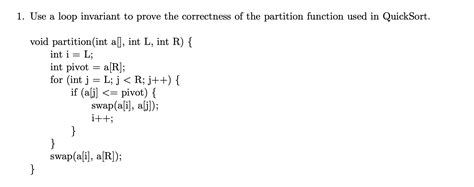 Solved 1 Use A Loop Invariant To Prove The Correctness Of